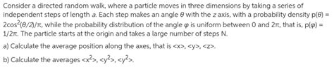 solved consider a directed random walk where a particle