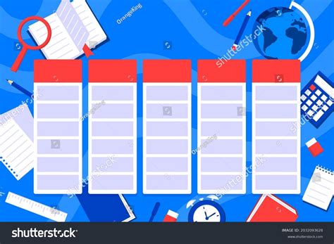 Back School Timetable Hand Drawn Classroom Stock Vector Royalty Free 2032093628 Shutterstock