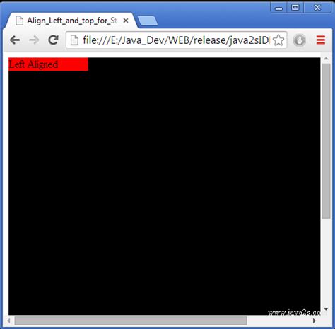 Align Left And Top For Static Block In Html And Css