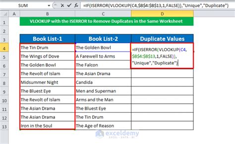 How To Remove Duplicates Using Vlookup In Excel 2 Methods
