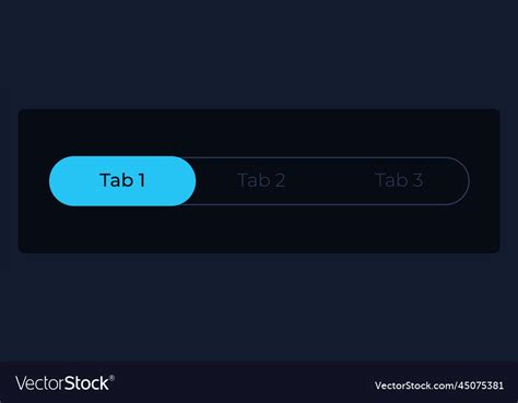 Selected First Tab In Menu Ui Element Template Vector Image