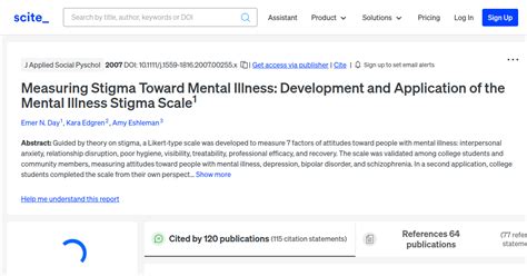 Measuring Stigma Toward Mental Illness Development And Application Of The Mental Illness Stigma