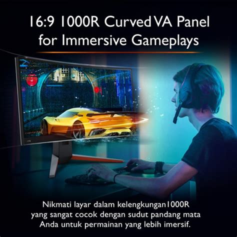 Jual Benq Mobiuz Ex2710r 27 Qhd 1ms 165hz Hdri Curved Gaming Monitor