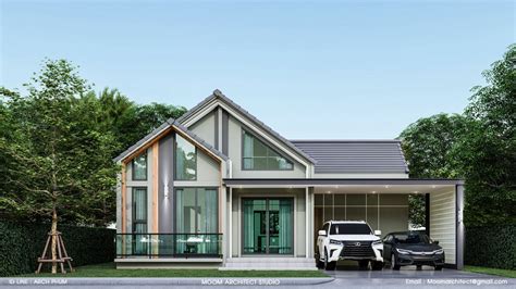 แบบบ้านชั้นเดียวสไตล์นอร์ดิก ดีไซน์เรียบง่ายพร้อมทรงหลังคาโดดเด่น 3 ห้องนอน 2 ห้องน้ำ พื้นที่