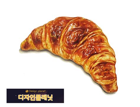 광양디자인플래닛 크루아상 개체표현 Ilustraciones De Alimentos Alimentos En Acuarela Pintura Para Alimentos