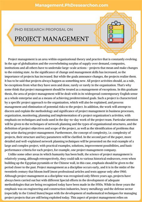 project management phd research proposal sample
