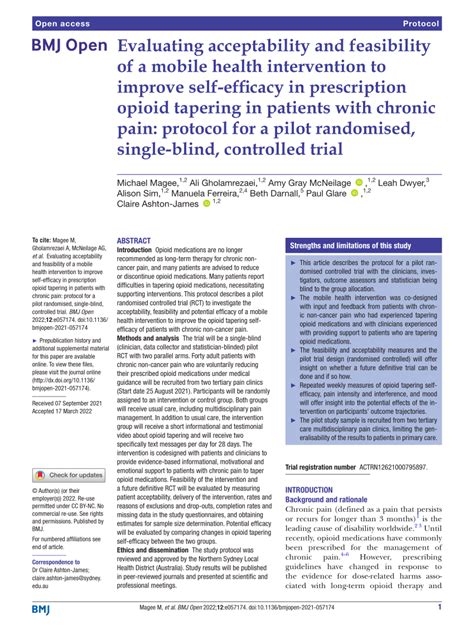 Pdf Evaluating Acceptability And Feasibility Of A Mobile Health Intervention To Improve Self