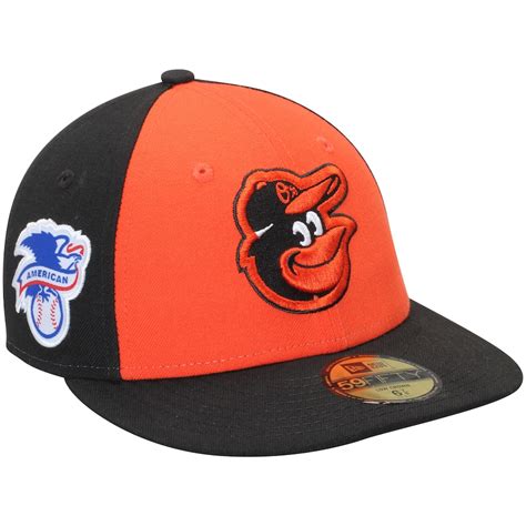 Mens Orangeblack New Era Baltimore Orioles 2 Tone Patched Low Profile 59fifty Fitted Hat