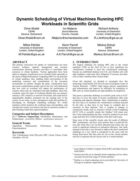 Pdf Dynamic Scheduling Of Virtual Machines Running Hpc Workloads In