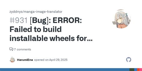 Bug Error Failed To Build Installable Wheels For Some Pyprojecttoml Based Projects