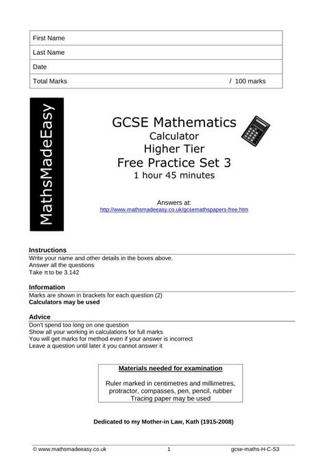PDF GCSE Mathematics MathsMadeEasy Maths English And PDF File Gcse Maths H C S