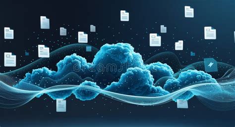 Cloud Computing And Document Management System For Secure Online Storage And Data Backup Stock