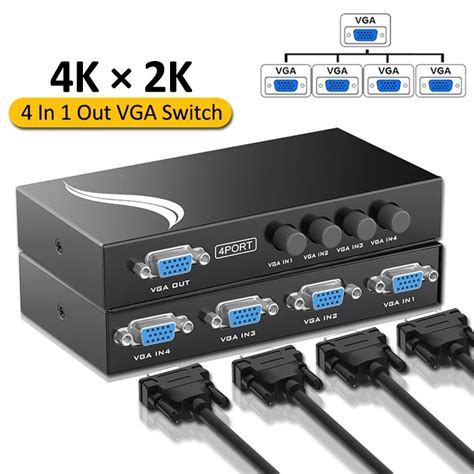 Port In In OUT Switcher Selector Box Two Way VGA Video Switch For PC VGA SPLITTER