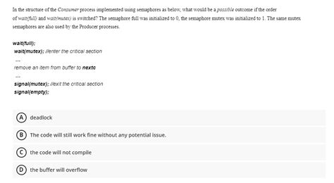 Solved If As The Result Of Calling Waits On A Semaphore A