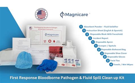 Bloodborne Pathogen Vomit Cleanup Kit Be Osha Compliant Comprehensive First Response Spill