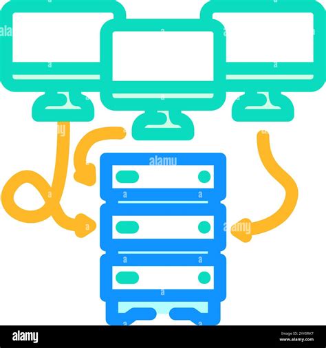 Virtual Machine Data Center Color Icon Vector Illustration Stock Vector Image And Art Alamy