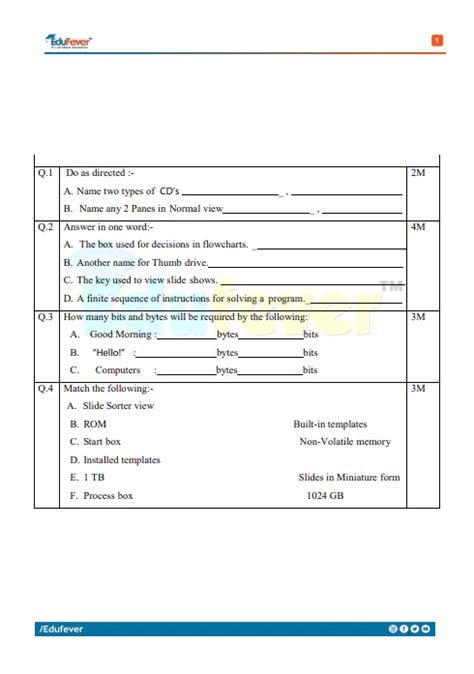 Updated CBSE Class 5 Computer Sample Papers 2024 25 Session In PDF