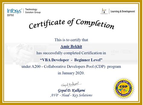 Infosys Vba Programming Amir Bekhit