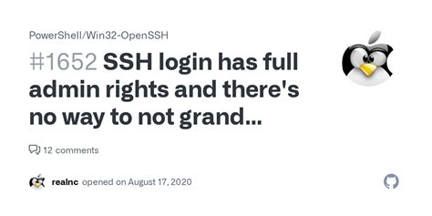 Ssh Login Has Full Admin Rights And Theres No Way To Not Grand Them · Issue 1652 · Powershell