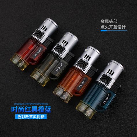 创意直冲大火力喷火枪微型焊枪充气防风打火机点雪茄艾灸厨房烘焙 虎窝淘