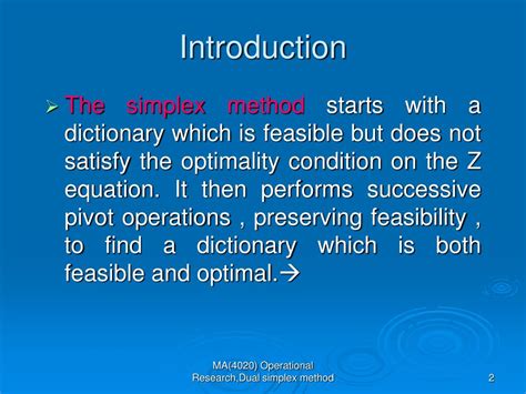 Ppt The Dual Simplex Algorithm Operational Research Level4 Powerpoint Presentation Id6869034