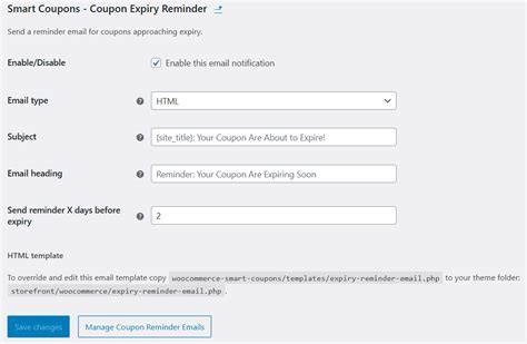 How To Set Up A Reminder Email For Expiring Coupons Documentation