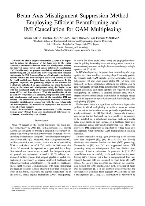 Pdf Beam Axis Misalignment Suppression Method Employing Efficient