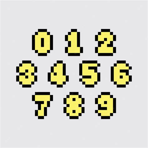 Premium Vector Pixel Art Number Aesthetics Retro Sprite Design