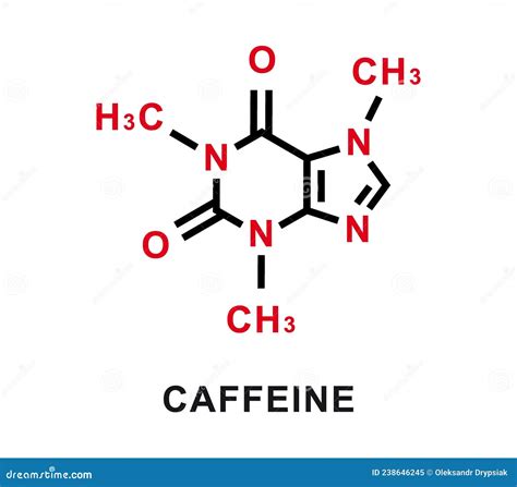 Caffeine Chemical Formula Caffeine Chemical Molecular Structure Vector Illustration Stock