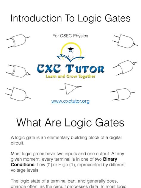 Dokumen Tips Csec Physics Review Introduction To Logic Gates Pdf Logic Gate Electronics