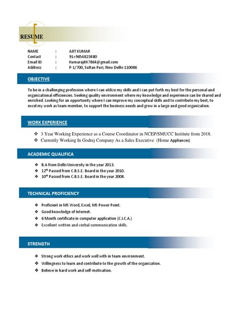 Ajit Kimar Resume English Teacher Sir Pdf