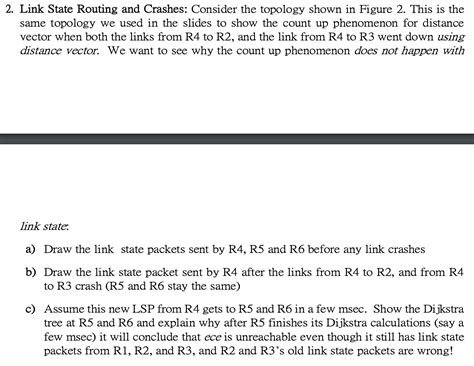 Solved 2 Link State Routing And Crashes Consider The
