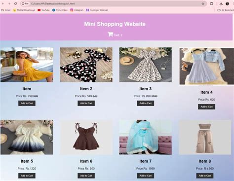 Yasaswini Sivakoti On Linkedin Online Shopping Web Page Project Description Created A Dynamic