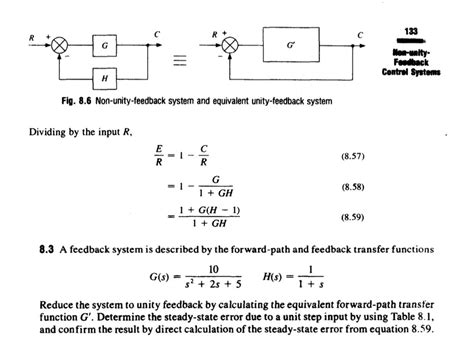 solved fig 8 6 non unity feedback system and equivalent