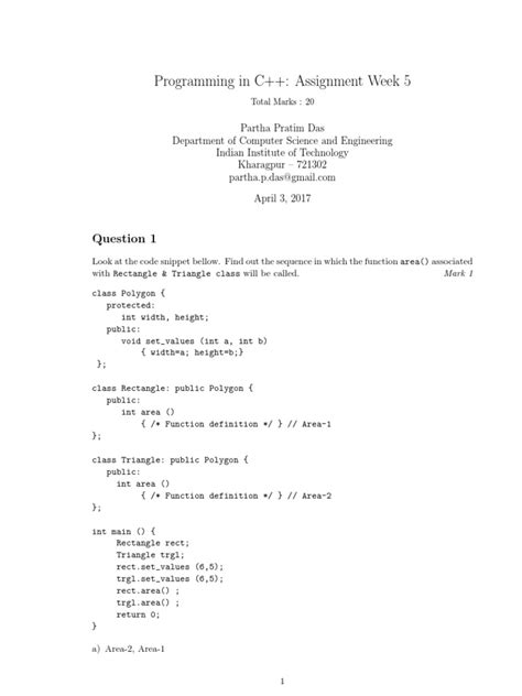 Assignment Week5 C 2nd Run Pdf C Programming Language Inheritance Object