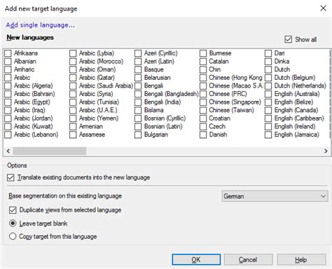 add new target language