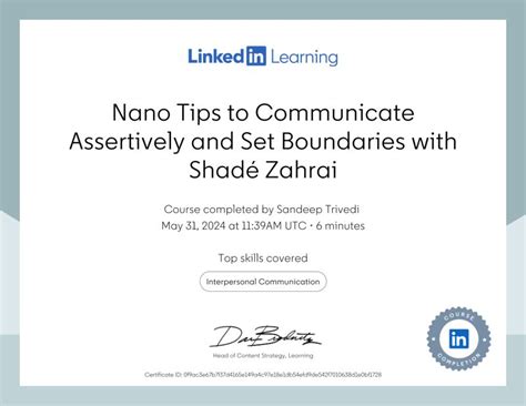 sandeep trivedi on linkedin certificate of completion