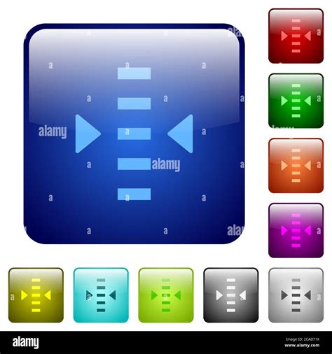 Adjust Level Icons In Rounded Square Color Glossy Button Set Stock