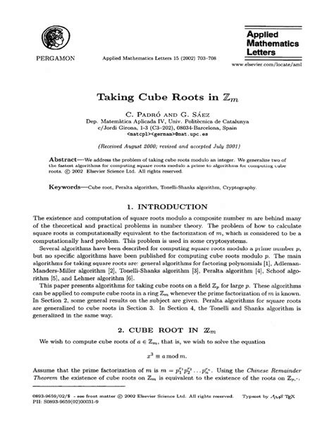2002 taking cube roots in z peralta algorithm pdf square root elementary mathematics