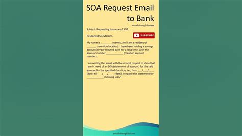 Soa Request Email To Bank Email Requesting Statement Of Accounts Youtube