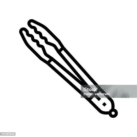 실리콘 집게 주방 조리기구 라인 아이콘 벡터 일러스트 레이 션 가구에 대한 스톡 벡터 아트 및 기타 이미지 가구 가정 주방 가정의 방 Istock