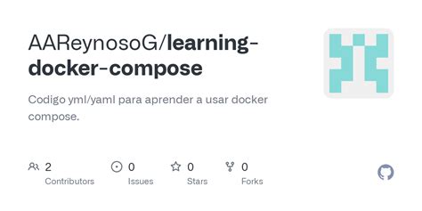 GitHub AAReynosoG Learning Docker Compose Codigo Yml Yaml Para Aprender A Usar Docker Compose