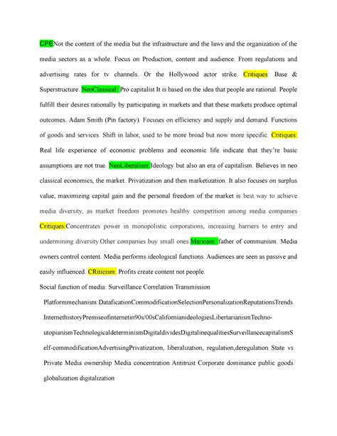 Mit 2100 Midterm Cheatsheet Cpenot The Content Of The Media But The