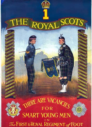 Vintage British Army The Royal Scots Recruitment Poster Print A3a4