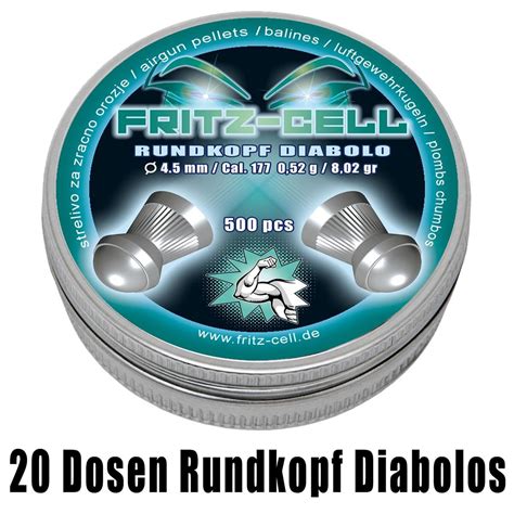 10000 Spitzkopf Diabolos 45mm Fritz Cell Für Luftgewehr Luftpistole