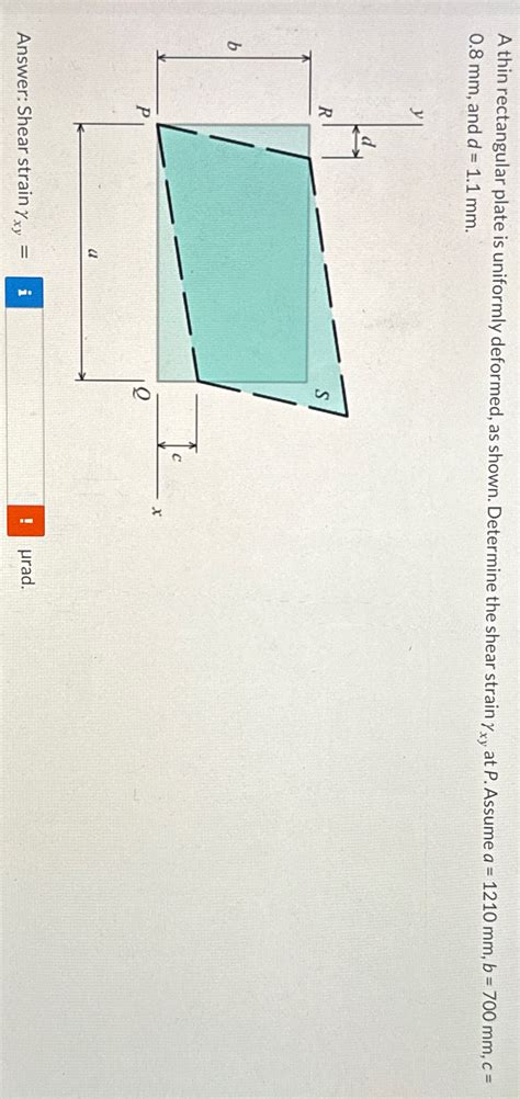 Solved A Thin Rectangular Plate Is Uniformly Deformed As