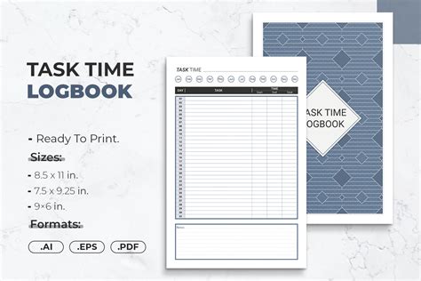 Task Time Logbook Printable Template Graphic By Jundi · Creative Fabrica