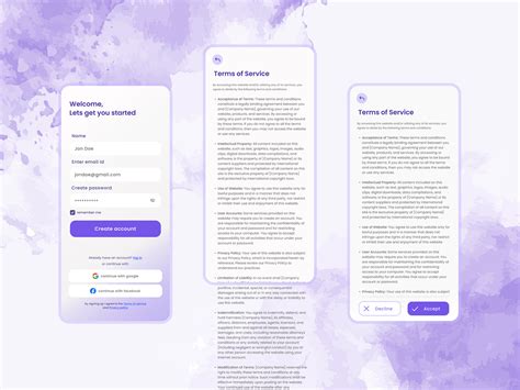 Terms And Conditions Sign Up Ui Design By Omkar Chavan On Dribbble