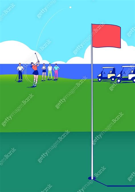 스포츠 운동 취미 사람들 골프 골프필드 레저활동 활동 골프깃발 스윙 움직이는활동 골프카트 이미지