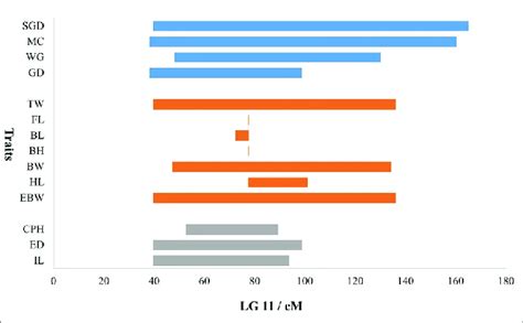 Distribution Of Overlapped Qtls For Traits On Lg11 The X Axis